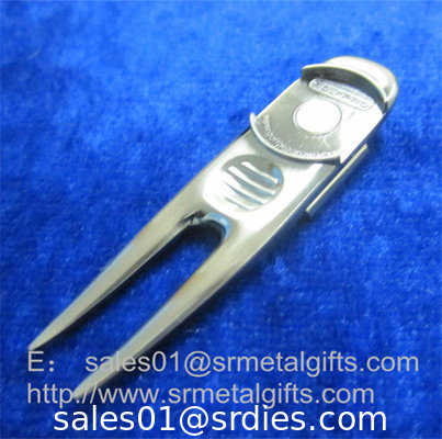 Personalized metal golf pitch fork small quantity wholesale, bespoke golf divot tools, supplier