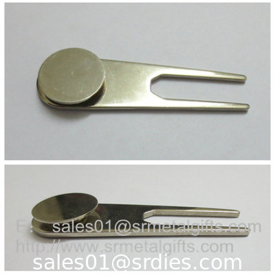 Personalized metal golf pitch fork small quantity wholesale, bespoke golf divot tools, supplier