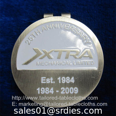 Enamel color fill metal golf hat clip and ball marker set, enamel golf cap clip for golfer supplier