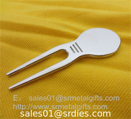 Zamak golf divot tool repair with magnet ball marker, golf repair pitchfork tool, supplier