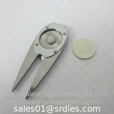 Enamel colour filled golf pitchfork repairer supplier China, enamel golf divot tools, supplier
