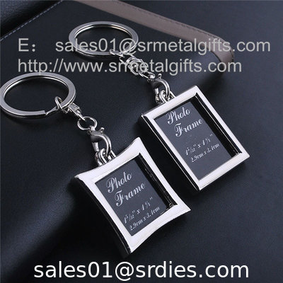 Metal picture frame key tags, rectangle picture locket key chains, supplier