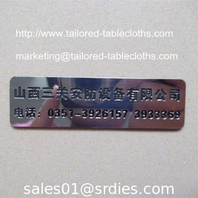 Satin brush stainless steel warning plaque with black colour fill, supplier