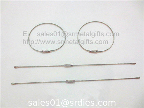 Personalized stainless wire cable loop with screw nut fastener supplier