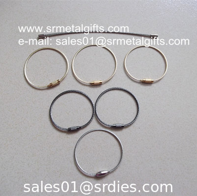 DIY accessory stainless steel wire cable key loop with screw nut supplier