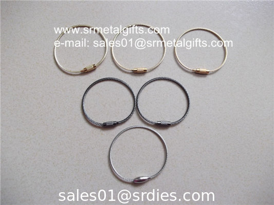 DIY keychain accessory stainless wire cable with screw lock supplier