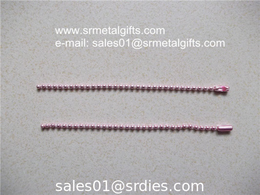 Precut steel bead chain with connector custom steel ball chains supplier