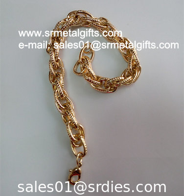 Imitation gold fashion steel jewelry chain bracelet chain bangle supplier
