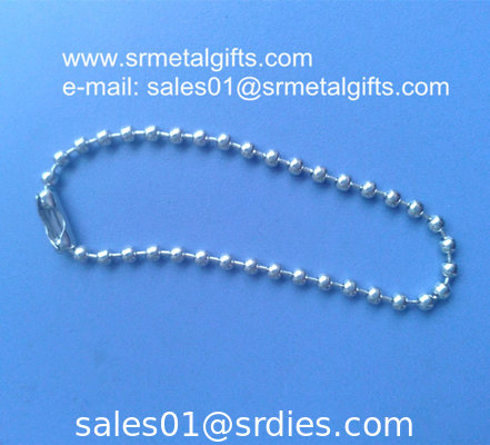 Precut steel bead chain with connector custom steel ball chains supplier