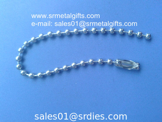 Precut steel bead chain with connector custom steel ball chains supplier