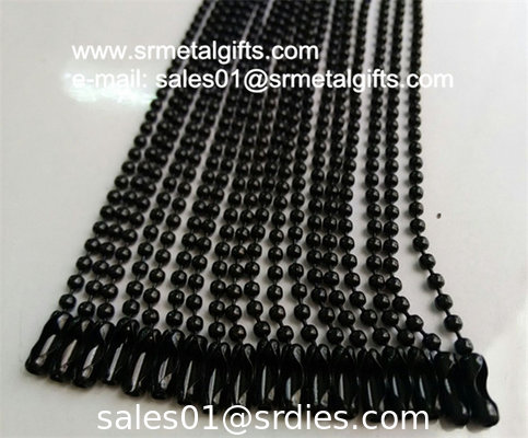 Black plated metal ball chain black bead chain lanyard wholesale supplier