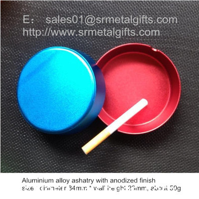 Retail gold anodized aluminum ashtrays, anodised aluminum smoking ashtray supplier
