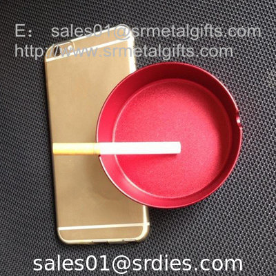 Retail gold anodized aluminum ashtrays, anodised aluminum smoking ashtray supplier