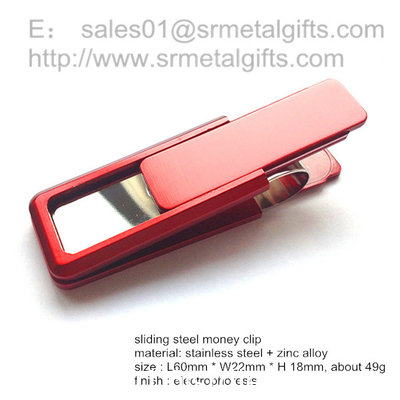 Fashion designer steel pocket money clip paper note clip supplier