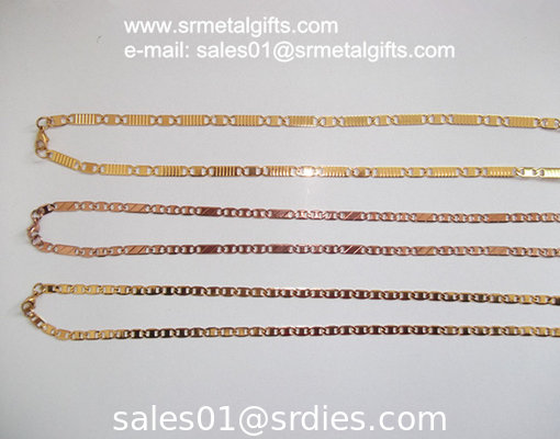 Rose gold steel flat link chain necklaces gold link chain jewelry supplier