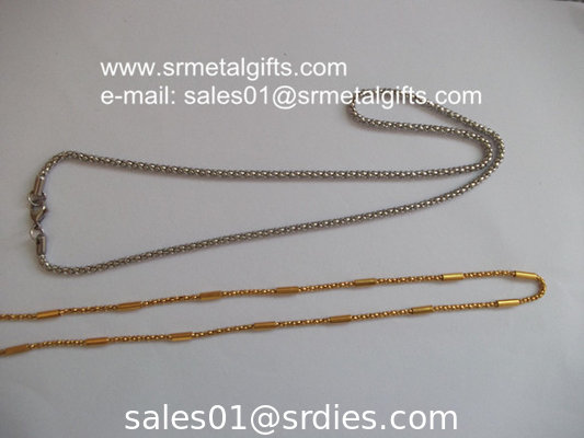 Rose gold steel flat link chain necklaces gold link chain jewelry supplier