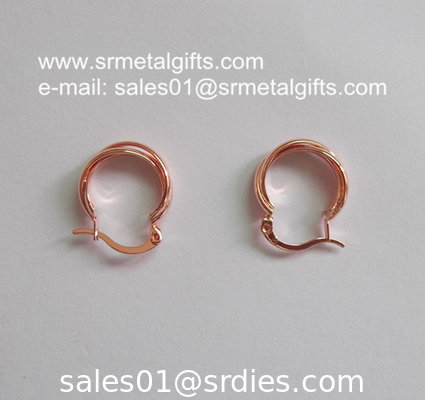 Retail rose gold tone steel earring rose gold jewelry earrings supplier