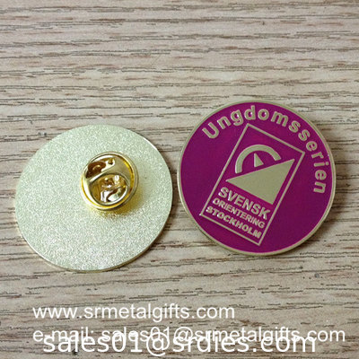 Sailing boat enamel lapel pin with color filled, butterfly clasp enamel lapel pins, supplier