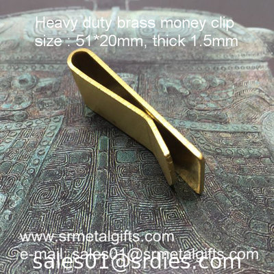 Vintage brush brass money clips, heavy duty 1.5mm thick brass money clip wallet supplier