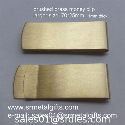 Retro brushed brass money clip wallets, 70x25x1mm thick brass money clips ready mold supplier