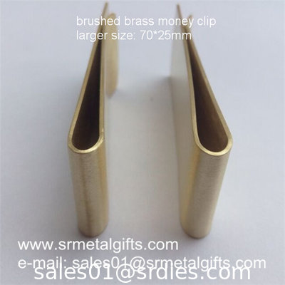 Retro brushed brass money clip wallets, 70x25x1mm thick brass money clips ready mold supplier