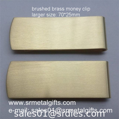 Retro brushed brass money clip wallets, 70x25x1mm thick brass money clips ready mold supplier