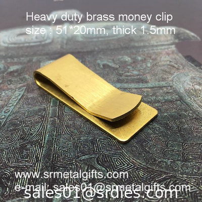 Retro brushed brass money clip wallets, 70x25x1mm thick brass money clips ready mold supplier