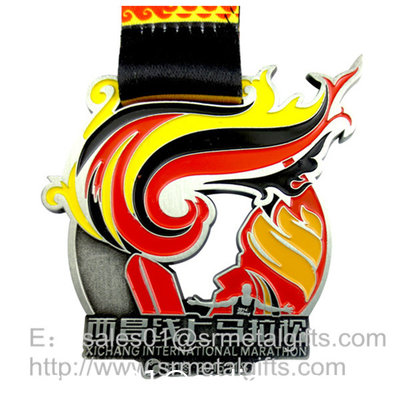 Hollow metal kids championship medals with ribbon, ribbon metal prize medals, supplier