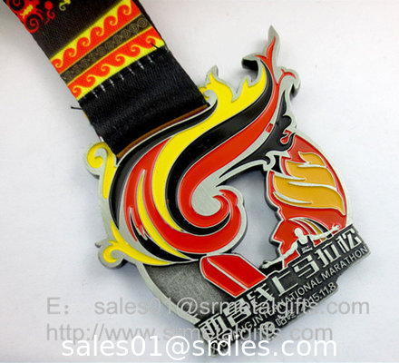 Hollow metal kids championship medals with ribbon, ribbon metal prize medals, supplier
