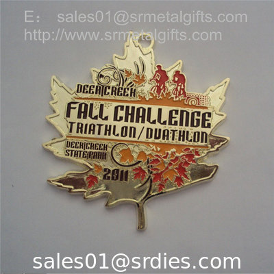 Custom metal sports challenge medals, painted designer metal sports medals and medallion, supplier