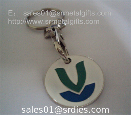 Super store trolley cart coin key holder, China supplier wholesale trolley coin key rings, supplier
