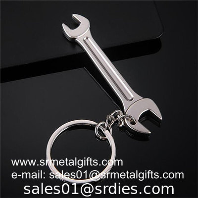 Metal Lever Tool Key tag Key Rings, Alloy Wrench Spanner Car Keychains in stock, supplier