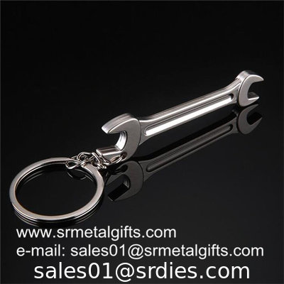 Metal Lever Tool Key tag Key Rings, Alloy Wrench Spanner Car Keychains in stock, supplier