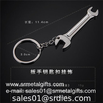 Metal Lever Tool Key tag Key Rings, Alloy Wrench Spanner Car Keychains in stock, supplier