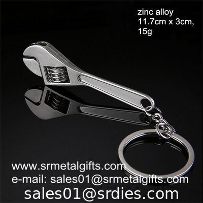 Metal Lever Tool Key tag Key Rings, Alloy Wrench Spanner Car Keychains in stock, supplier