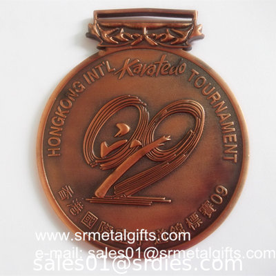 3D Hong Kong Tournament metal medals and medallions, 3D embossed vintage medals, supplier