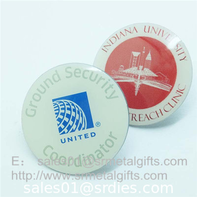 Offset print lapel pin badges, gradual color print brass lapel pin with safety pin supplier