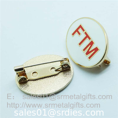 Cloisonne Emblem Lapel Pins, soft enamel monogram letter badge pins with safety pin supplier