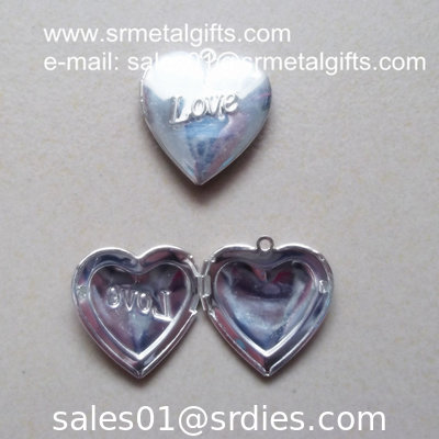 Silver Love Heart Photo Locket for diy jewelry, Love Heart Picture Locket supplier