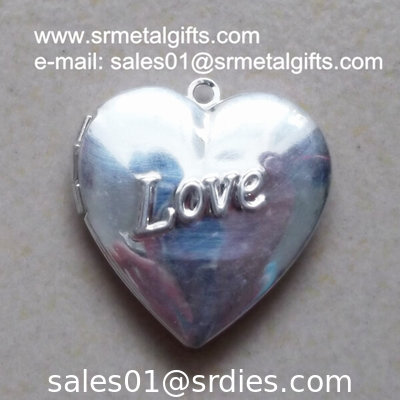 Silver Love Heart Photo Locket for diy jewelry, Love Heart Picture Locket supplier