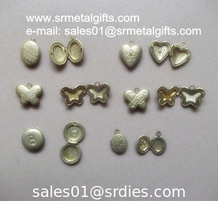 Miniature copper photo locket charms, mini brass photo locket pendant to necklace, supplier