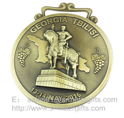 3D Embossed Die cast Award medals, Highly Detailed 3D metal medal with ribbon supplier