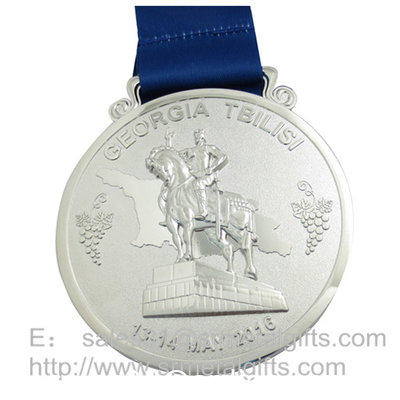 3D Embossed Die cast Award medals, Highly Detailed 3D metal medal with ribbon supplier