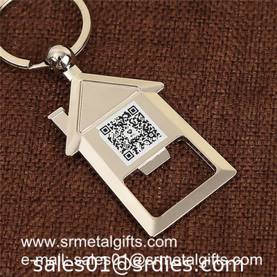 House shaped metal bottle opener key holder, house shape beer opener key holders supplier