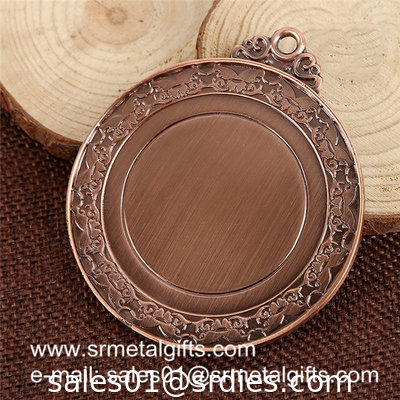 China stock metal blank medals, brush antique bronze blank race medals cheap supplier
