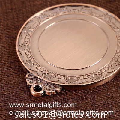 China stock metal blank medals, brush antique bronze blank race medals cheap supplier