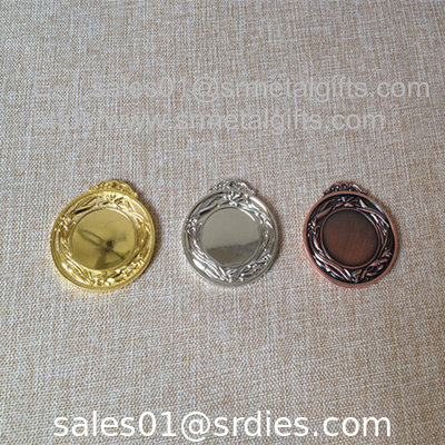 China stock metal blank medals, brush antique bronze blank race medals cheap supplier