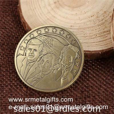 Antique bronze engrved metal coins, custom metal token wholesale for cheap, supplier