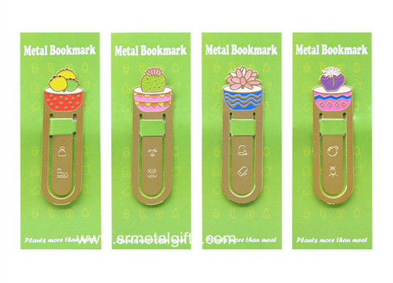 Enamel etching steel bookmark with back card, etched steel bookmark color filled supplier