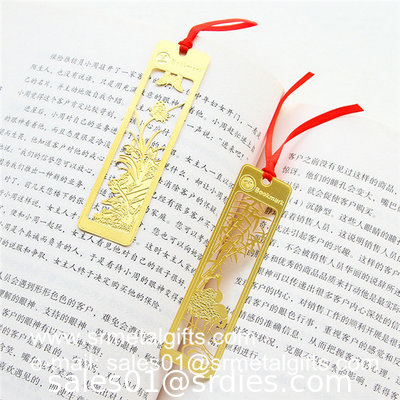Gold Etched Leaf Shape Bookmark With Leaf Veins, Leaf Petiole Bookmarks supplier